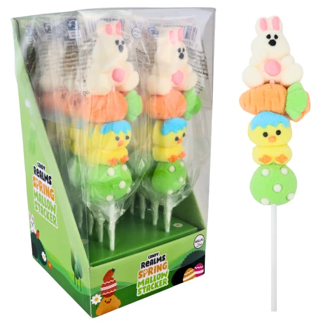 Candy Realms Spring Mallow Stacker - 12 x 45g Lollipops | Wholesale Sweets