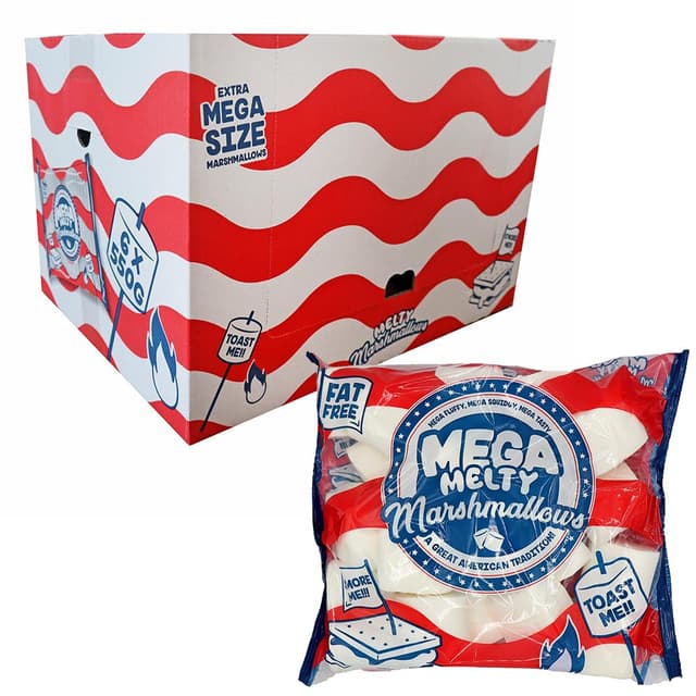 Mega Melty Marshmallows - 6 x 550g Bags | Wholesale Sweets